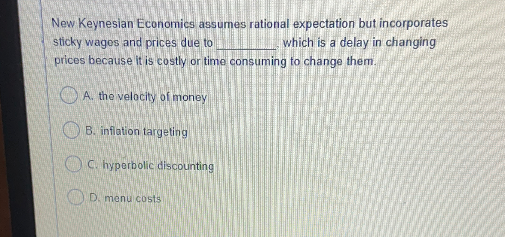 Solved New Keynesian Economics assumes rational expectation | Chegg.com