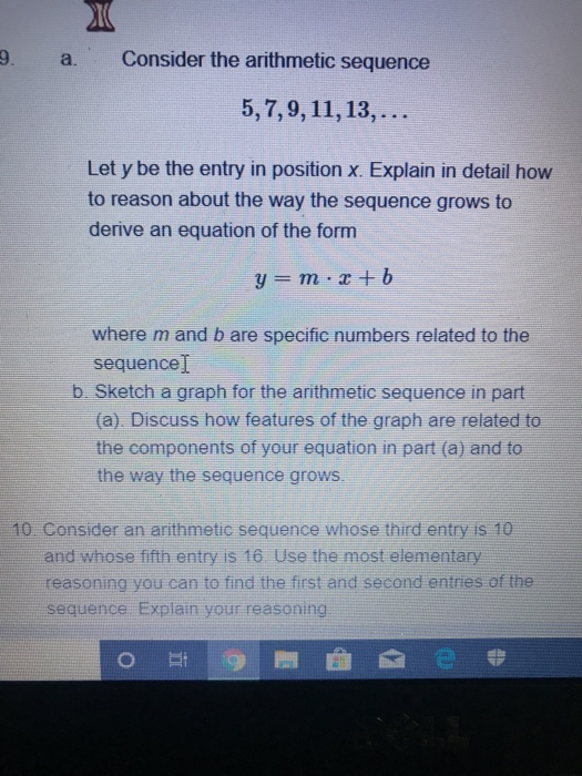 Solved 9 A Consider The Arithmetic Sequence 579 11 