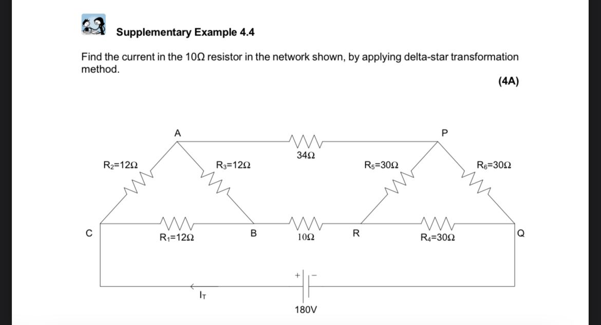 Solved Supplementary Example 4.4Find the current in the 10Ω | Chegg.com