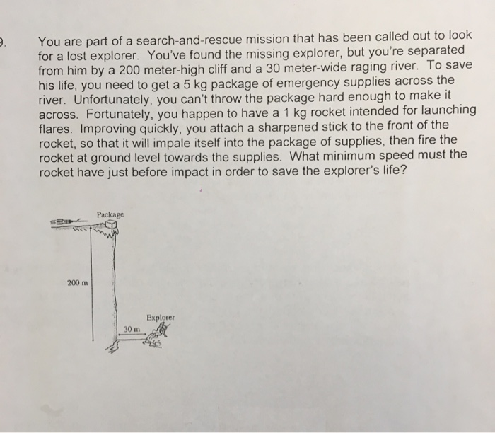Solved You are part of a search-and-rescue mission that has | Chegg.com