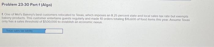 Required information Problem 23-30 (LO 23-2) (Algo) | Chegg.com