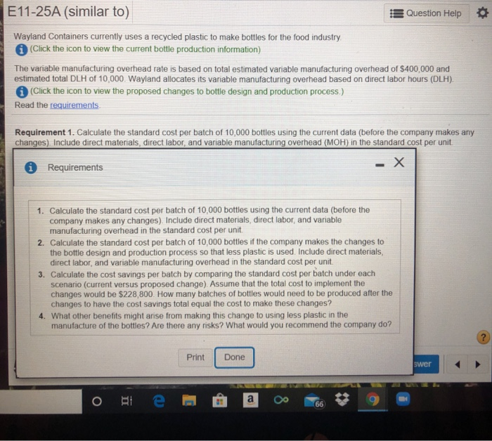 Solved E11-25A (similar to) Question Help Wayland Containers | Chegg.com