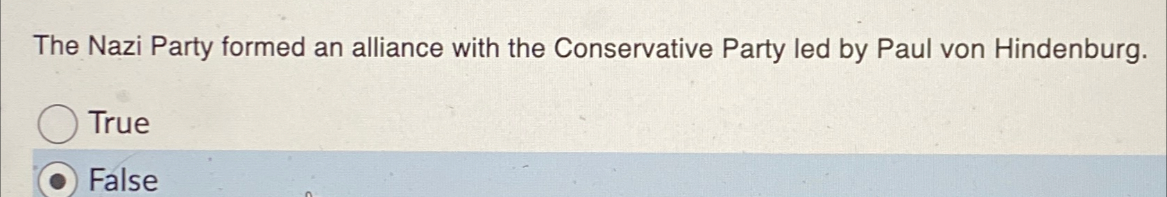 Solved The Nazi Party formed an alliance with the | Chegg.com