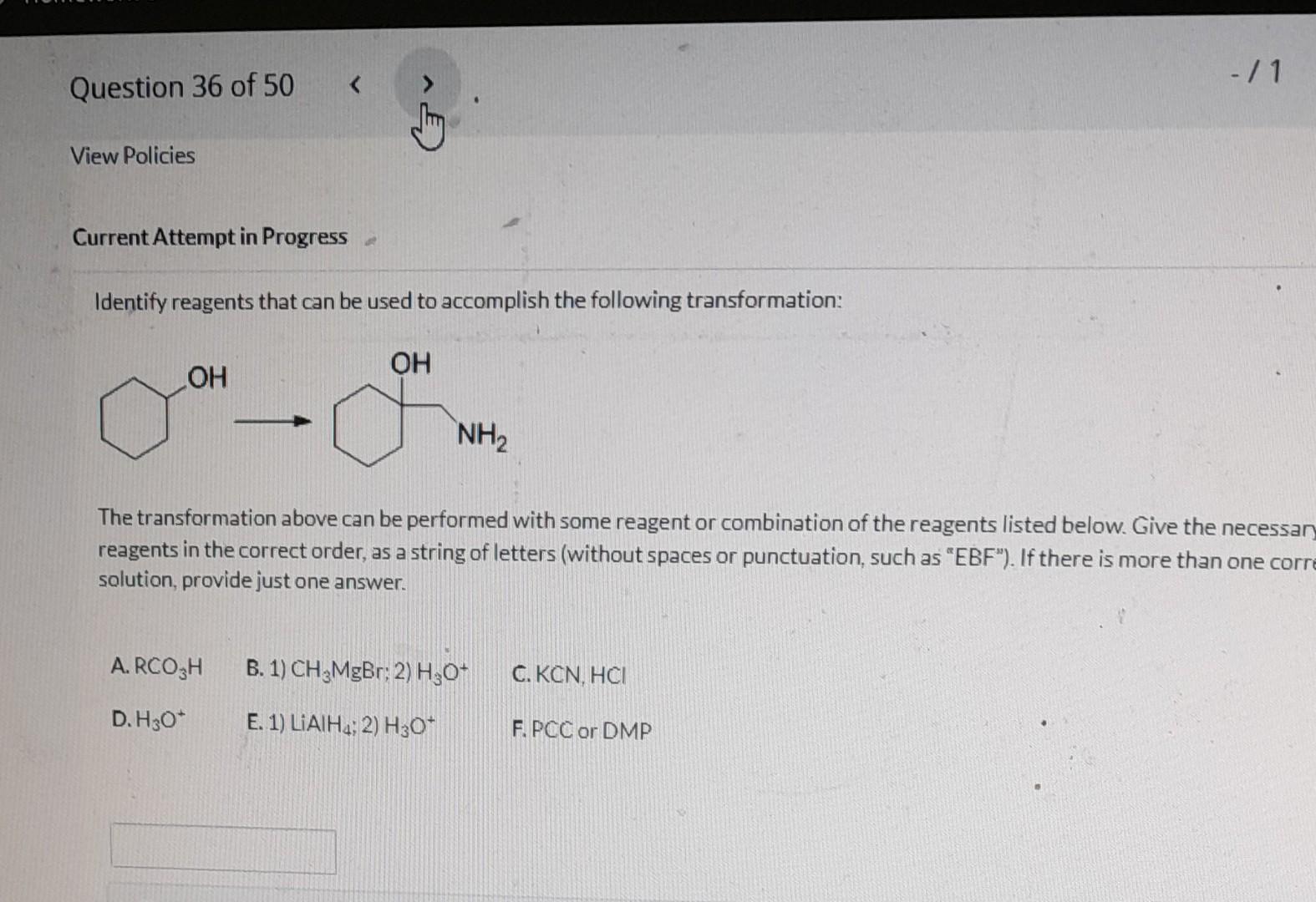 Solved Identify reagents that can be used to accomplish the | Chegg.com