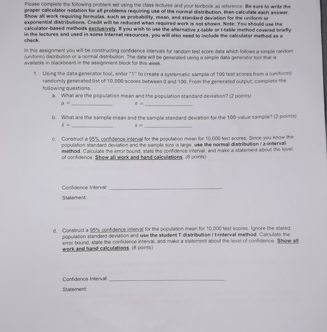 Solved Please complete the following problem set using the | Chegg.com