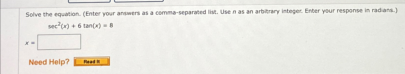 Solve the equation. (Enter your answers as a | Chegg.com