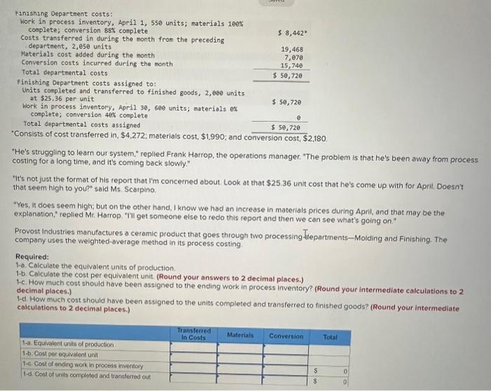 Solved "He's struggling to learn our system," replled Frank | Chegg.com