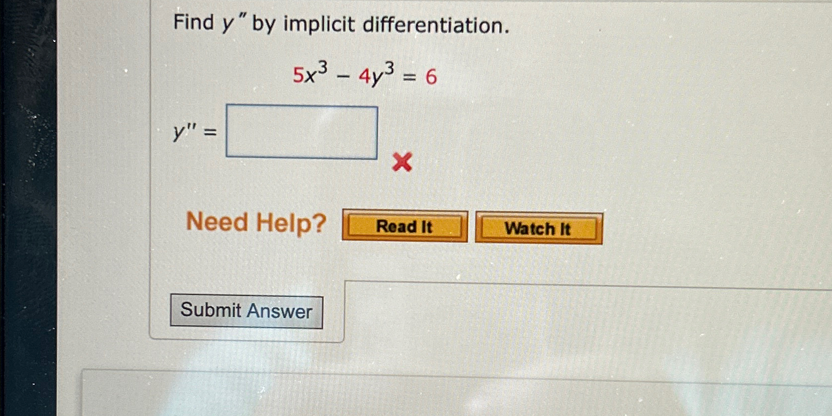 Solved Find y " ﻿by implicit | Chegg.com