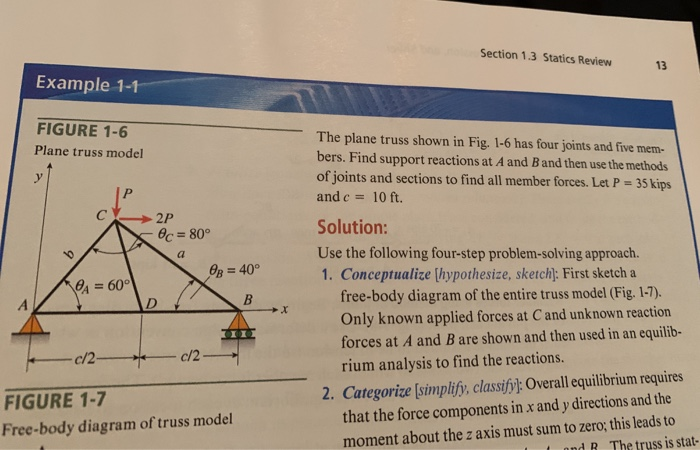 Solved Section 1.3 Statics Review Example 1-1 FIGURE 1-6 | Chegg.com
