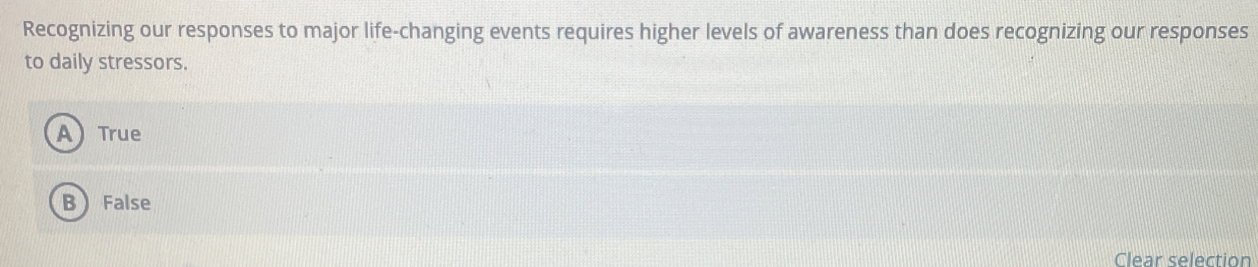 Solved Recognizing our responses to major life-changing | Chegg.com