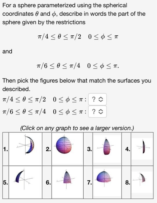 Solved For a sphere parameterized using the spherical | Chegg.com
