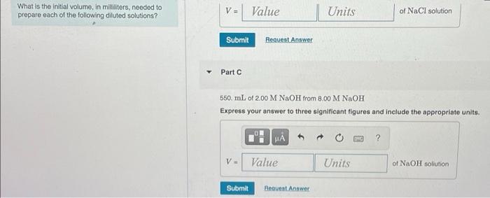 Solved What is the initial volume, in milliliters, needed to | Chegg.com