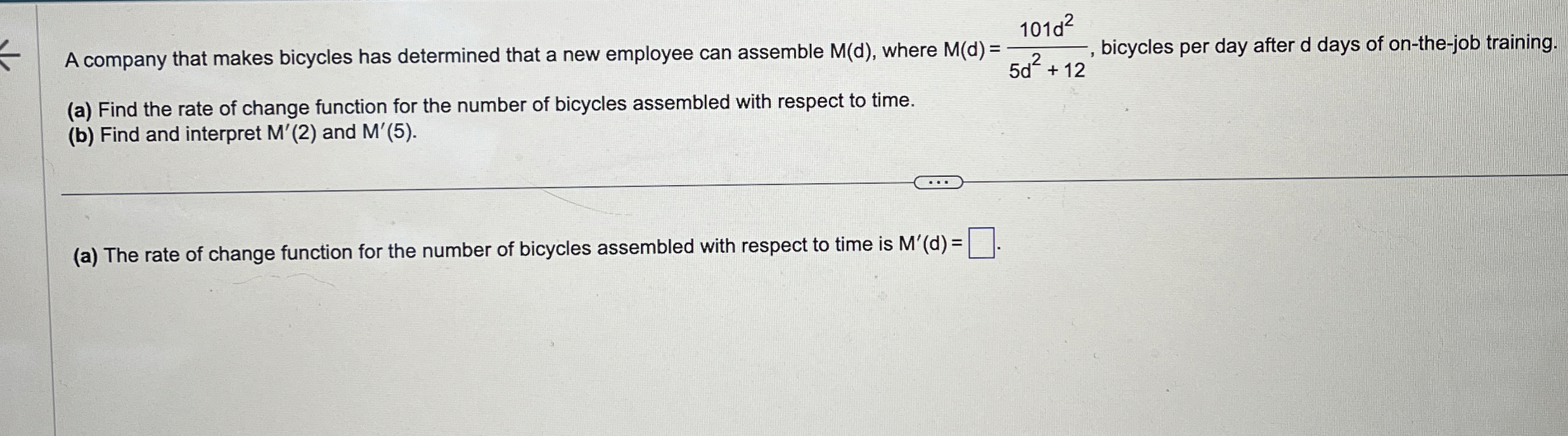 Solved A company that makes bicycles has determined that a | Chegg.com