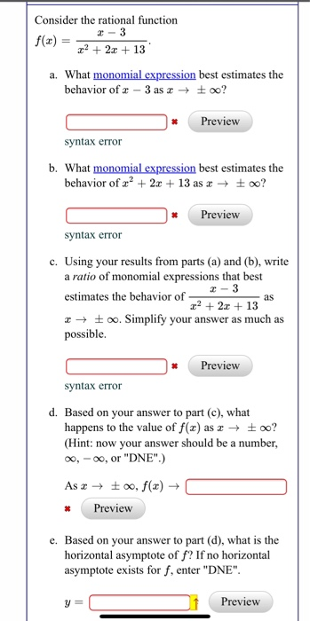 Solved Consider the rational function - 3 ) f(3) = 22 + 2r + | Chegg.com