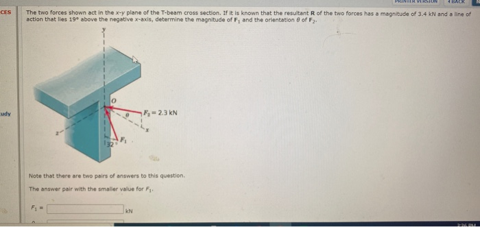 Solved IN DER VERSION BACK CES The two forces shown act in | Chegg.com