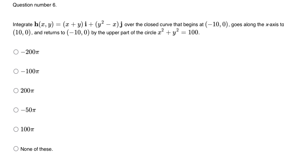 Solved Question number 6.Integrate h(x,y)=(x+y)i+(y2-x)j | Chegg.com