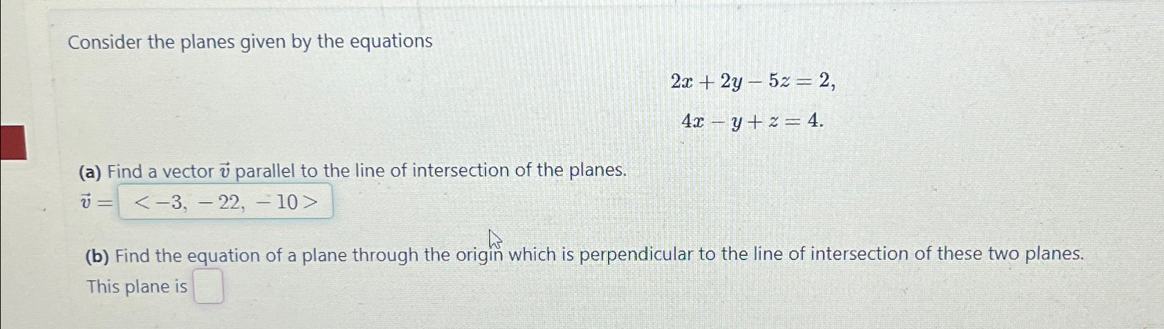 Solved Consider the planes given by the | Chegg.com