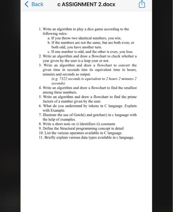 Solved 1. Write an algorithm to play a dice game according | Chegg.com