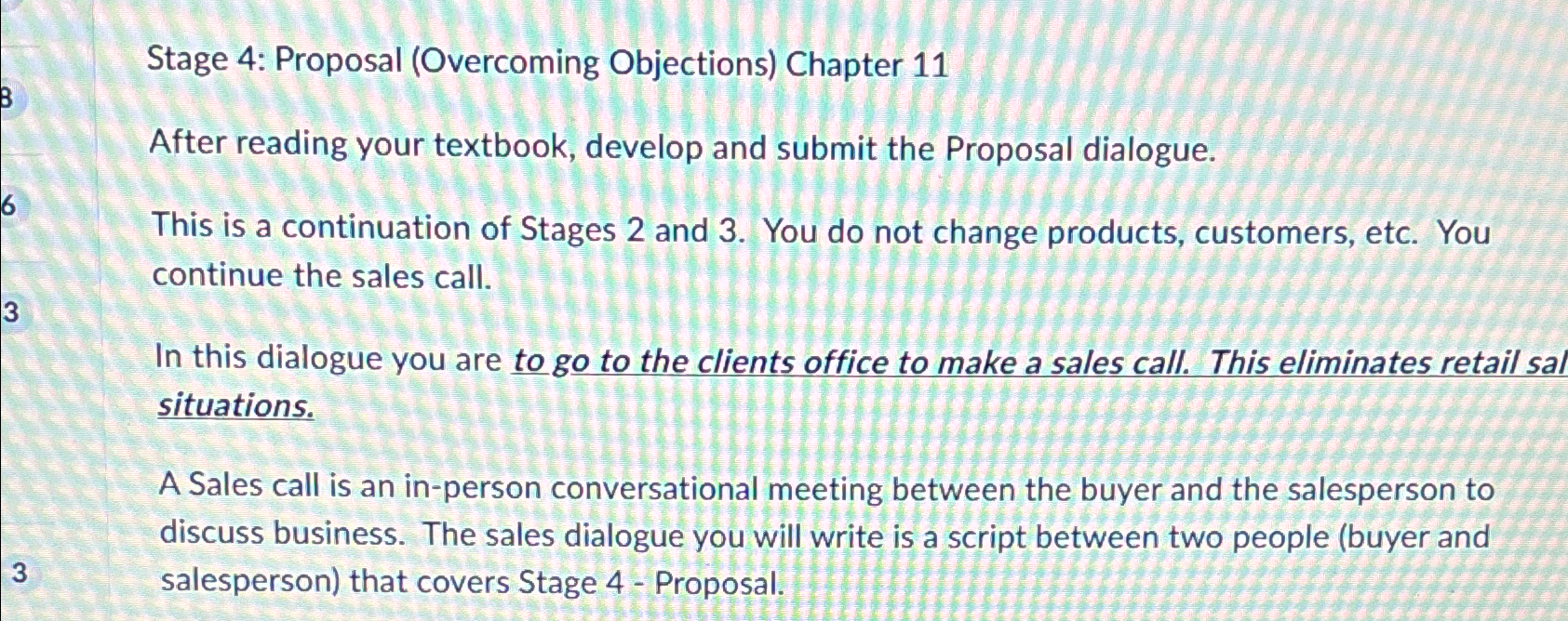 Solved Stage 4: Proposal (Overcoming Objections) ﻿Chapter | Chegg.com