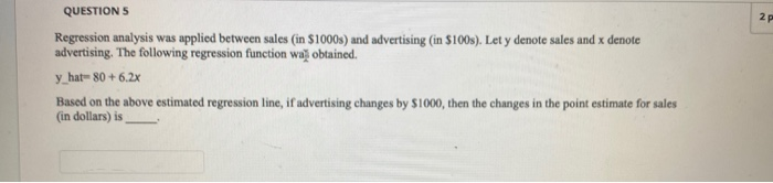 Solved QUESTIONS Regression analysis was applied between | Chegg.com