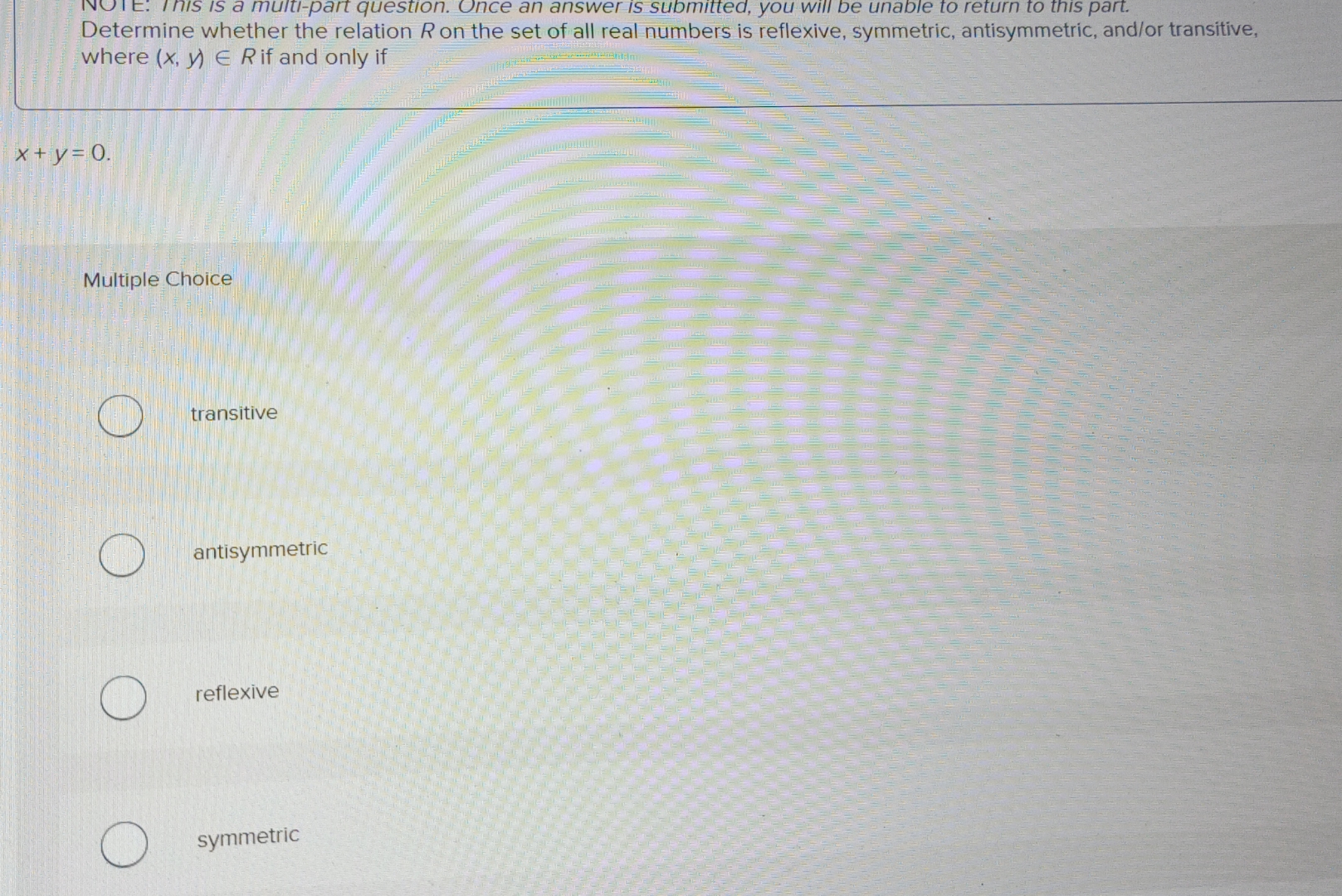 Solved INUTE: Inis is a multi-part question. Once an answer | Chegg.com