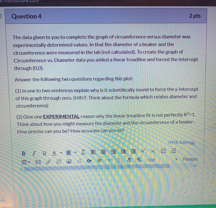 > Question 4 2 pts The data given to you to complete | Chegg.com