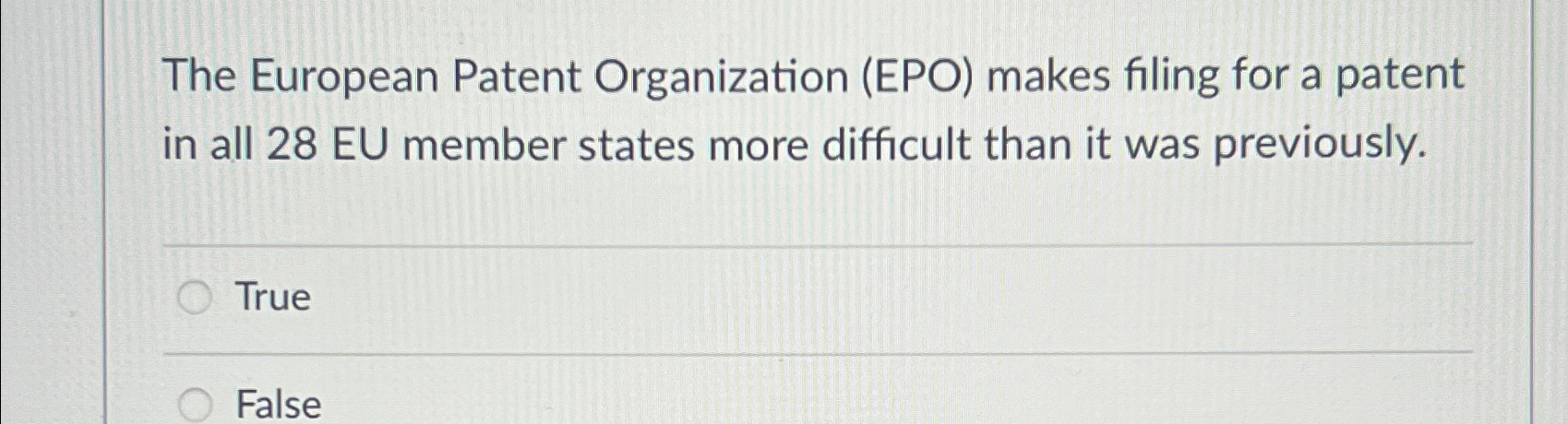 Solved The European Patent Organization (EPO) ﻿makes filing | Chegg.com