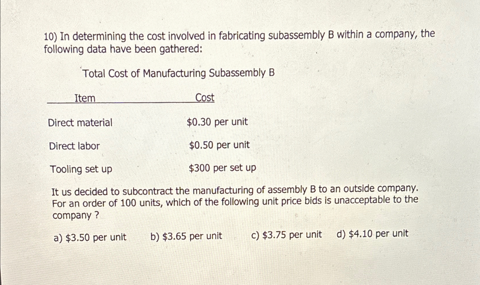Solved In determining the cost involved in fabricating | Chegg.com