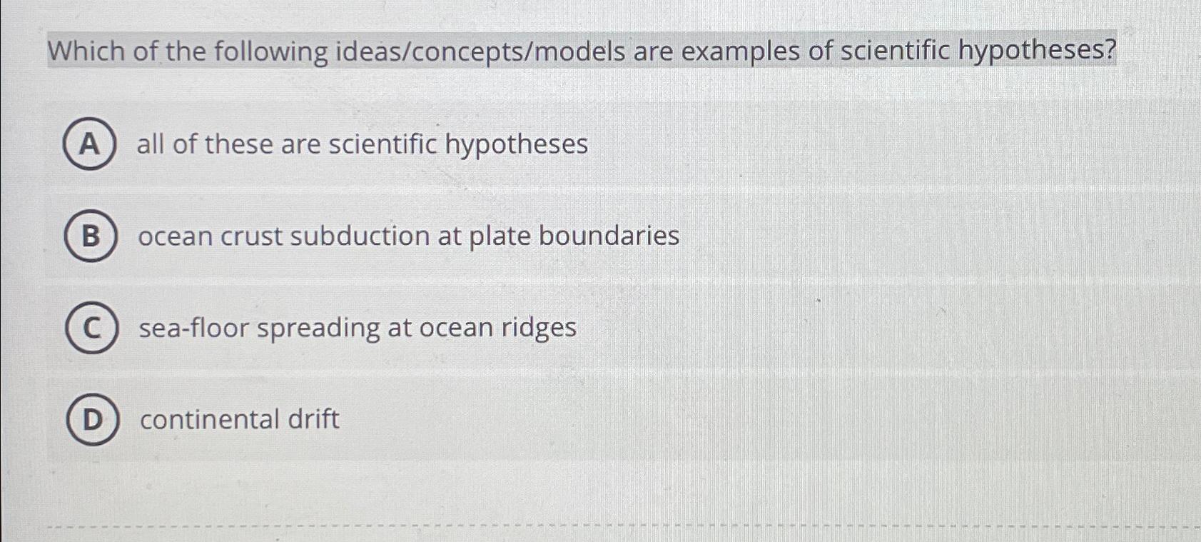 Solved Which of the following ideas/concepts/models are | Chegg.com