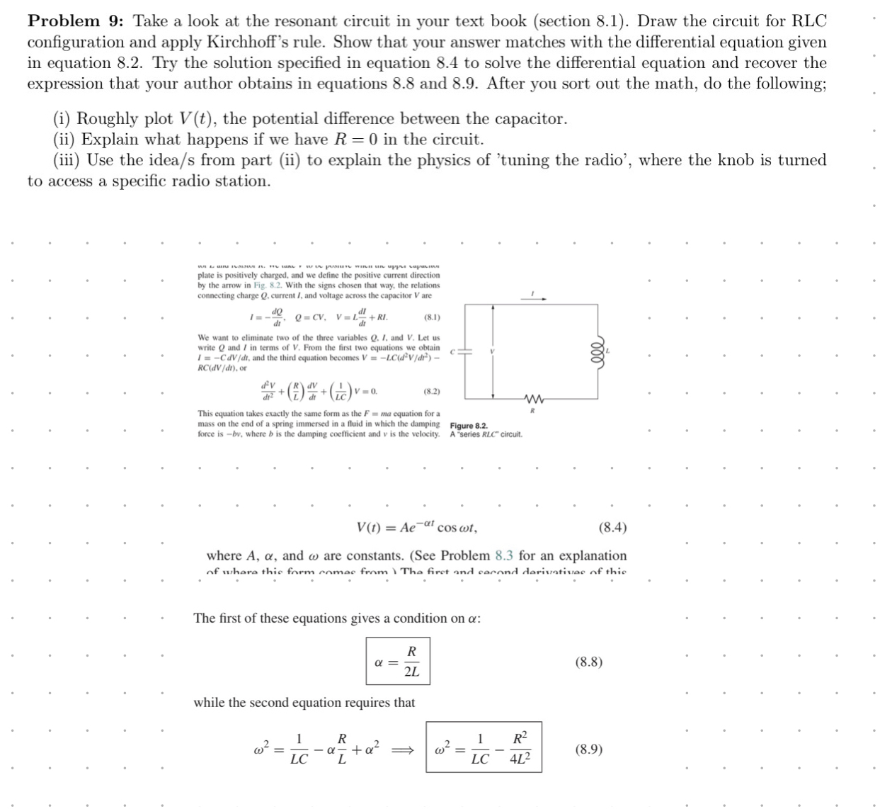 Solved Problem 9: Take a look at the resonant circuit in | Chegg.com Solved Problem 9: Take a look at the resonant circuit in | Chegg.com