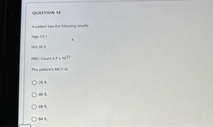 Solved Correct the WBC count for a patient that has | Chegg.com