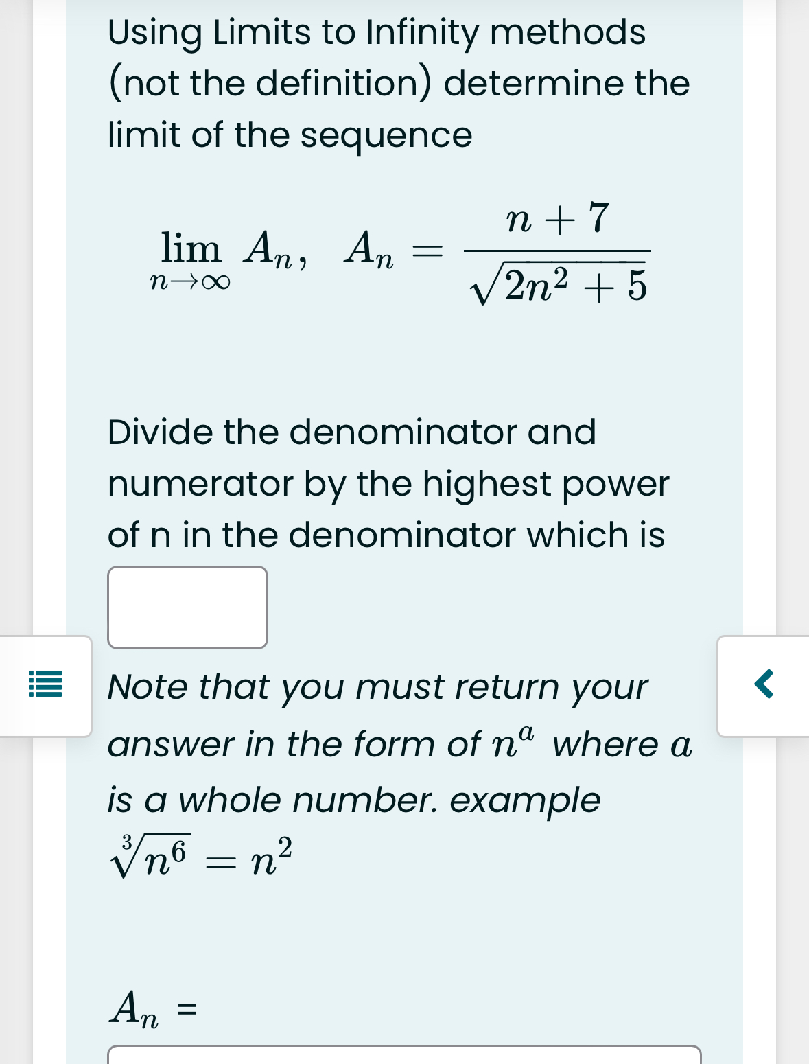 Solved Using Limits to Infinity methods (not the definition) | Chegg.com