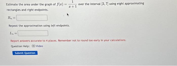 Solved Estimate the area under the graph of f(x)=x+11 over | Chegg.com