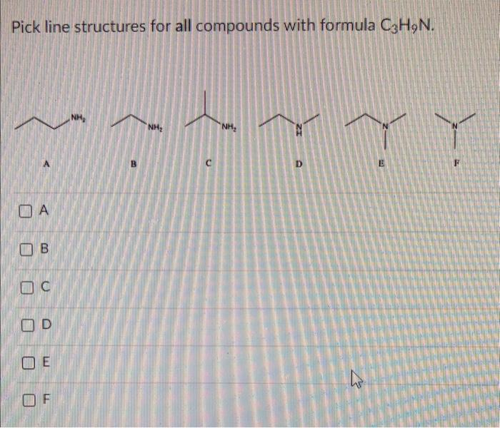 Solved Pick line structures for all compounds with formula | Chegg.com