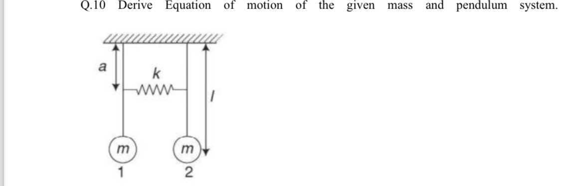 Solved Q. 10 ﻿Derive Equation of motion of the given mass | Chegg.com