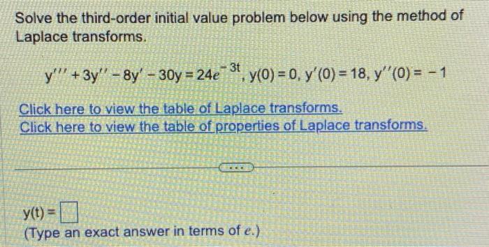 Solved Solve the third-order initial value problem below | Chegg.com