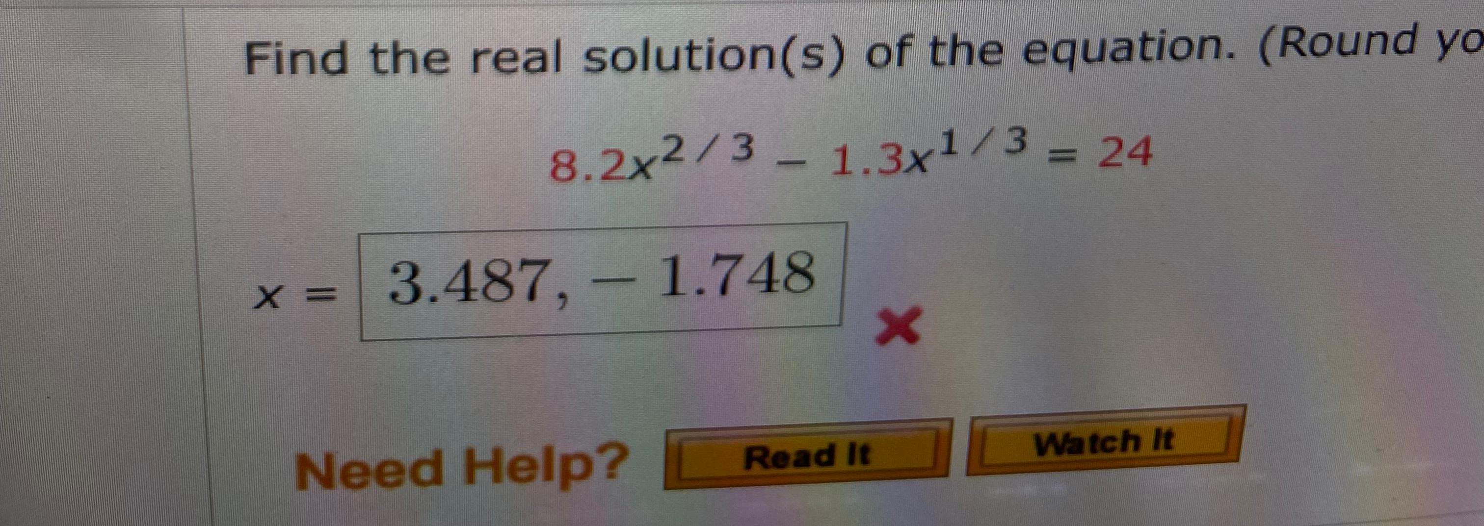 Solved Find the real solution(s) ﻿of the equation. (Round | Chegg.com