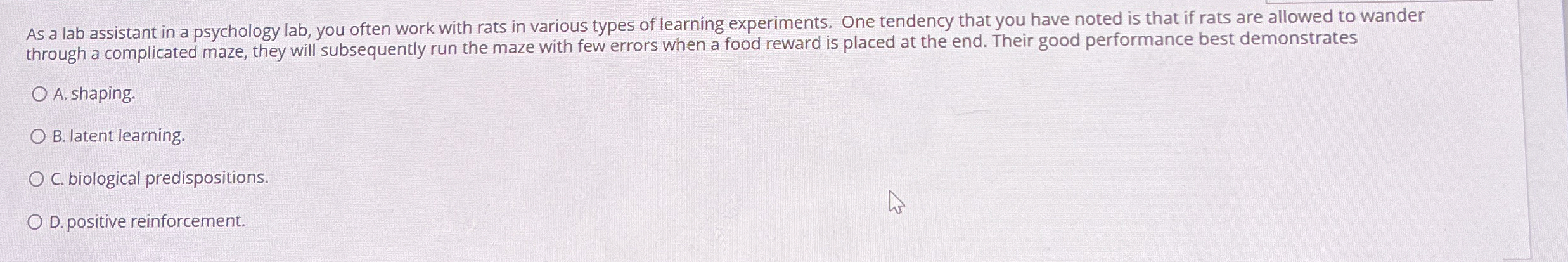 Solved As a lab assistant in a psychology lab, you often | Chegg.com