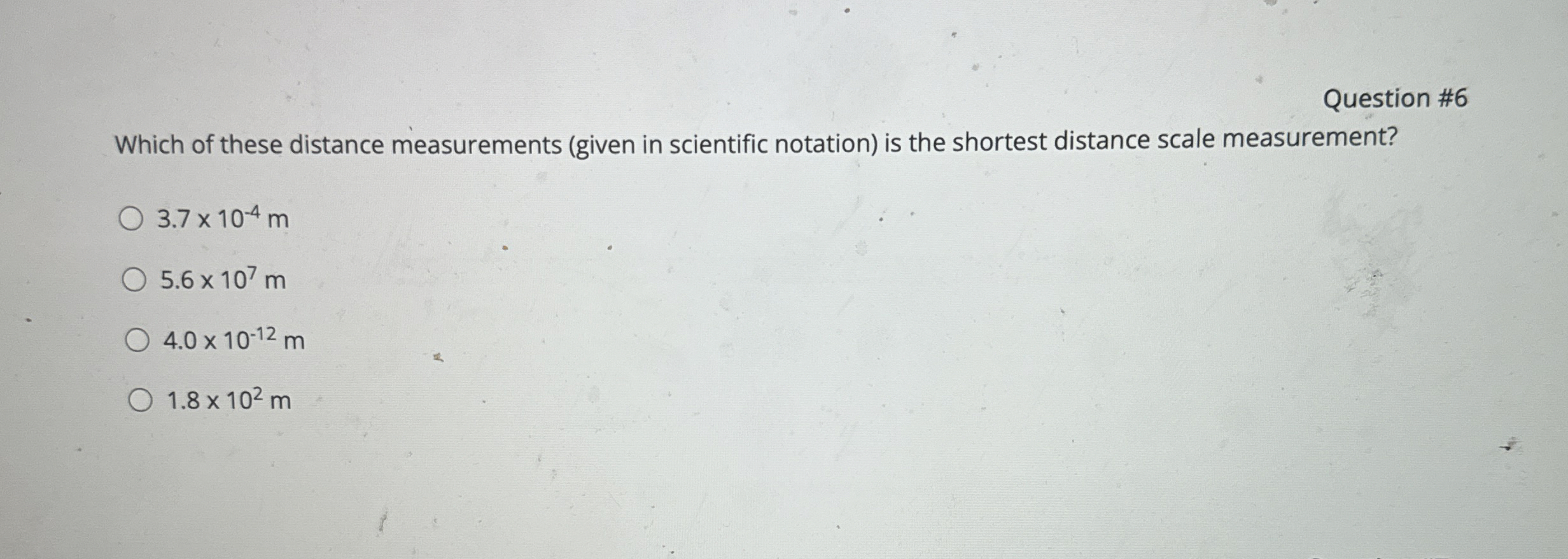 Solved Which of these distance measurements (given in | Chegg.com