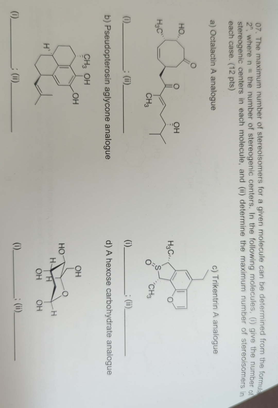Solved The maximum number of stereoisomers for a given | Chegg.com