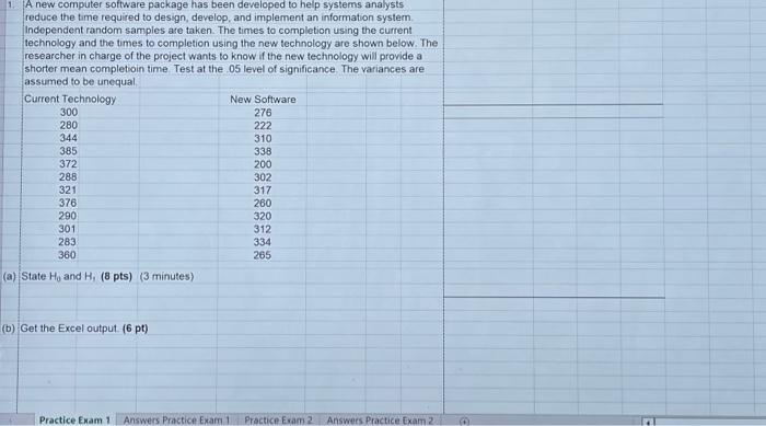 Solved 1. A new computer software package has been developed | Chegg.com