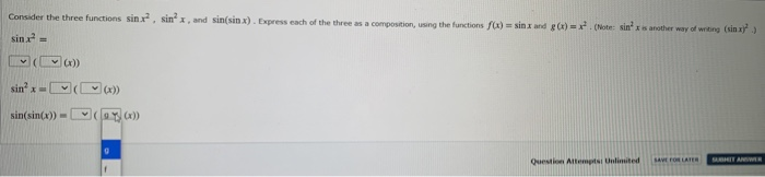 Solved Consider the three functions sinx?, sin, and sin(sin | Chegg.com