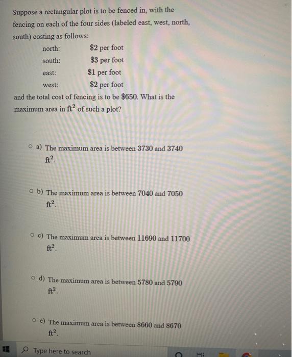 Solved Suppose a rectangular plot is to be fenced in, with | Chegg.com
