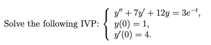 Solved Solve the following IVP: | Chegg.com