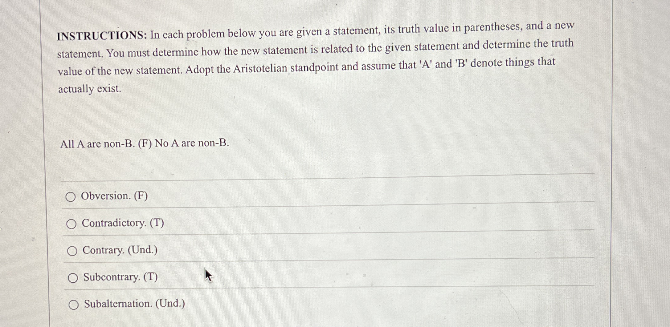 Solved INSTRUCTIONS: In each problem below you are given a | Chegg.com