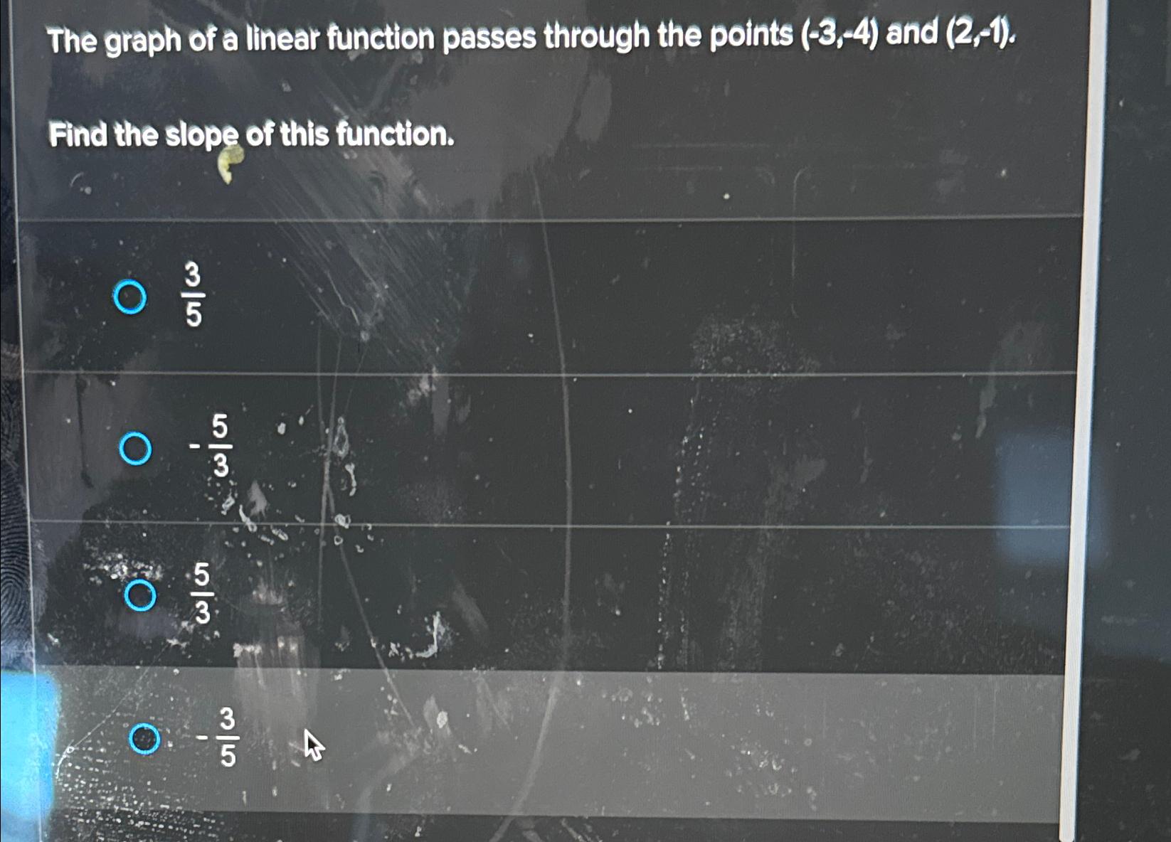 Solved The graph of a linear function passes through the | Chegg.com