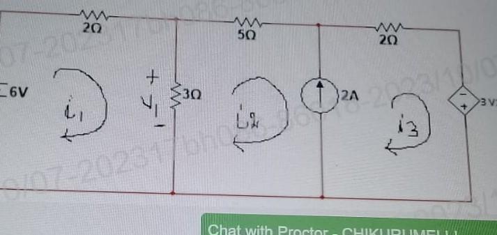 Solved Use mesh analysis to find the current i, i2 and i3 | Chegg.com