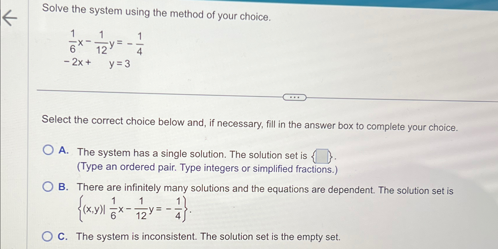 Solved Solve the system using the method of your | Chegg.com