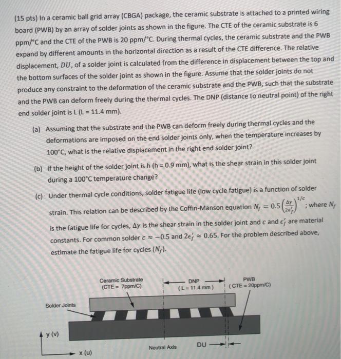 (15 pts) in a ceramic ball grid array (CBGA) package, | Chegg.com