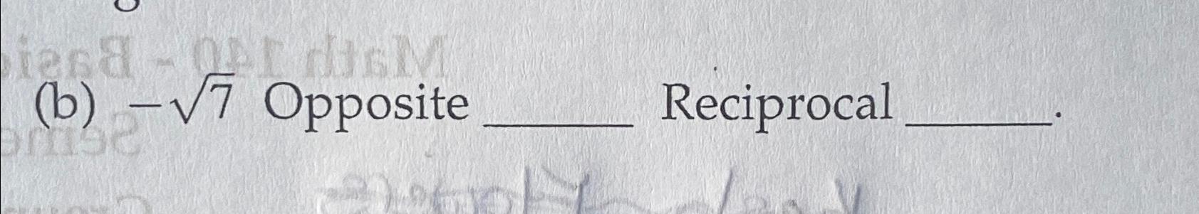 Solved (b) -72 ﻿Opposite Reciprocal | Chegg.com